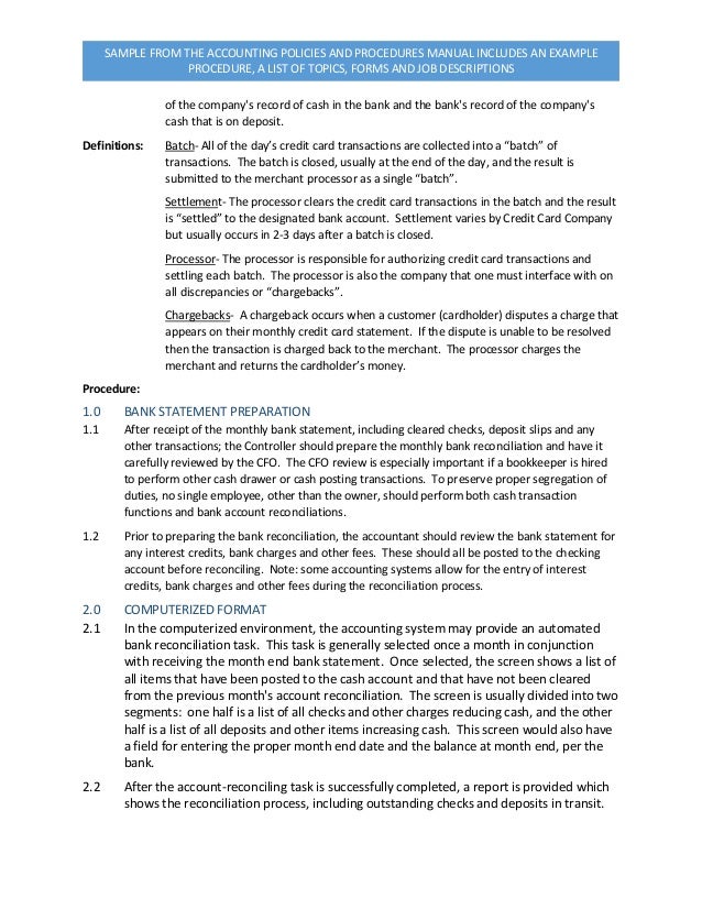 Bizmanualz Accounting Policies and Procedures Sample | PDF