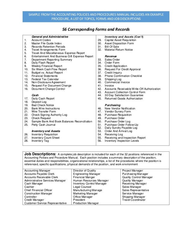 Bizmanualz Accounting Policies and Procedures Sample | PDF
