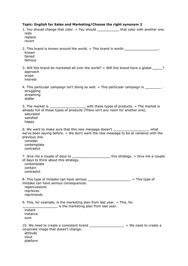 biznes part 1.docx buisness test examples | PDF