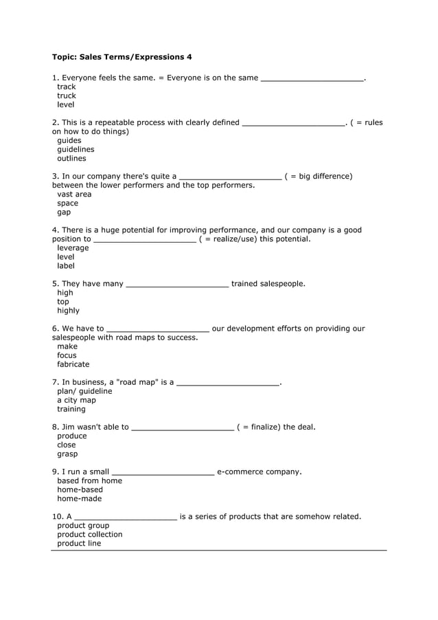 biznes part 1.docx buisness test examples | PDF