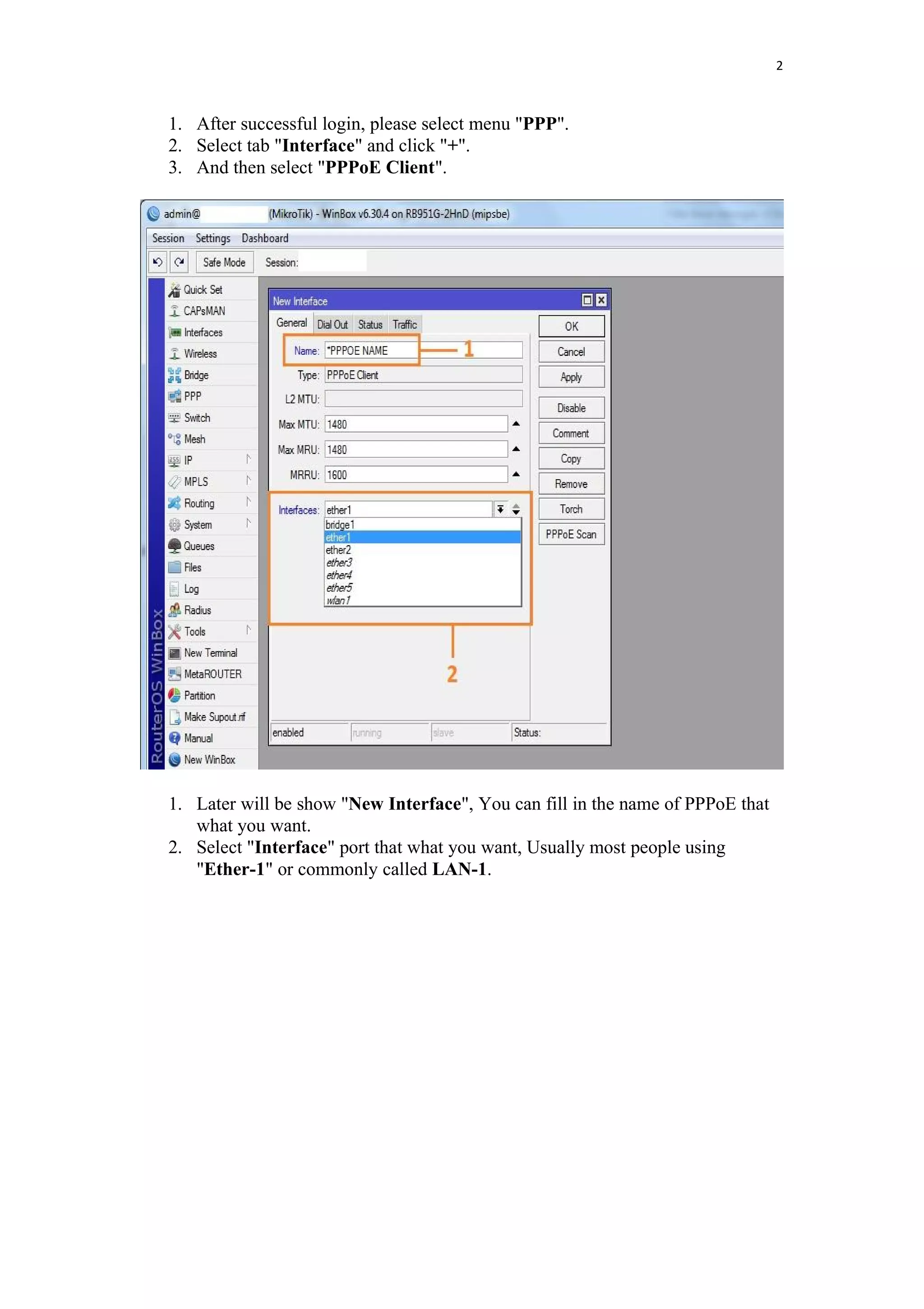Biznet guideline configuration mikrotik router | PDF