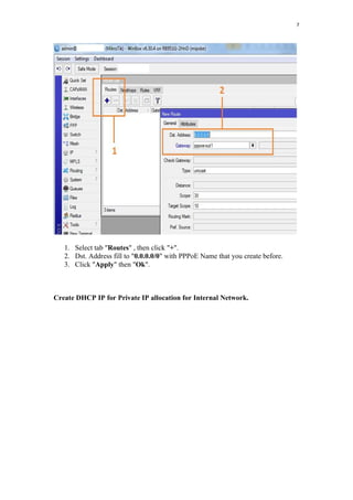 Biznet guideline configuration mikrotik router | PDF