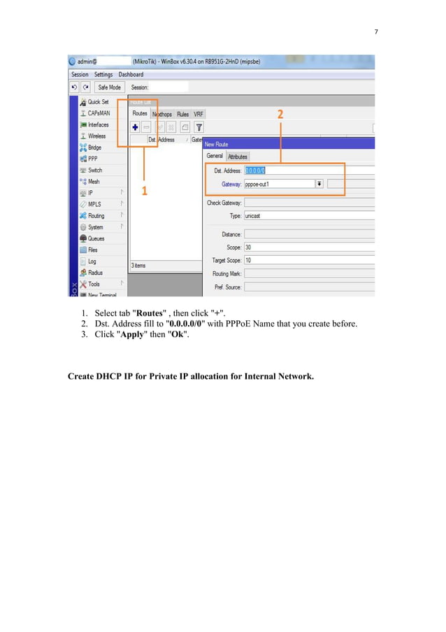 Biznet guideline configuration mikrotik router | PDF