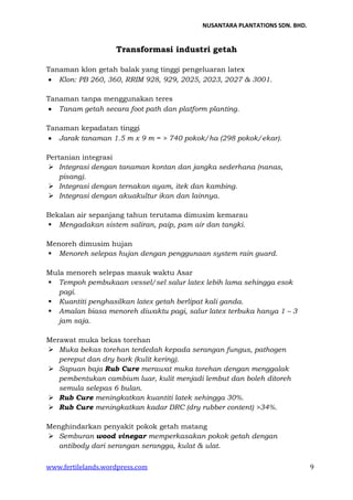 Biz proposal baja sawit getah nusantara plantations sdn bhd | PDF