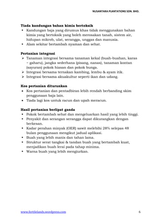 Biz proposal baja sawit getah nusantara plantations sdn bhd | PDF