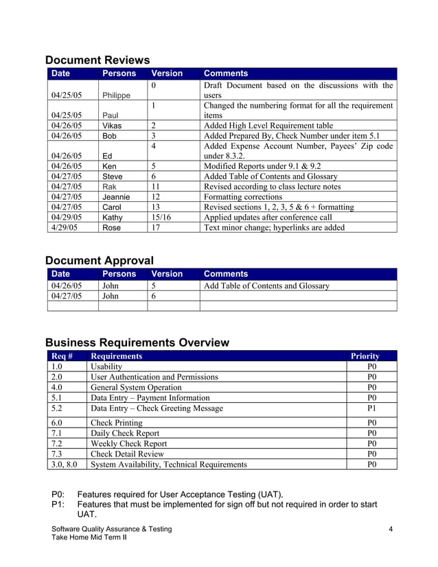 Business Requirements Document For Acounts Payable System Business Requirements Document For Acounts Payable System