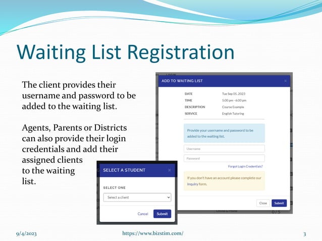 Bizstim Waiting List Features | PPT