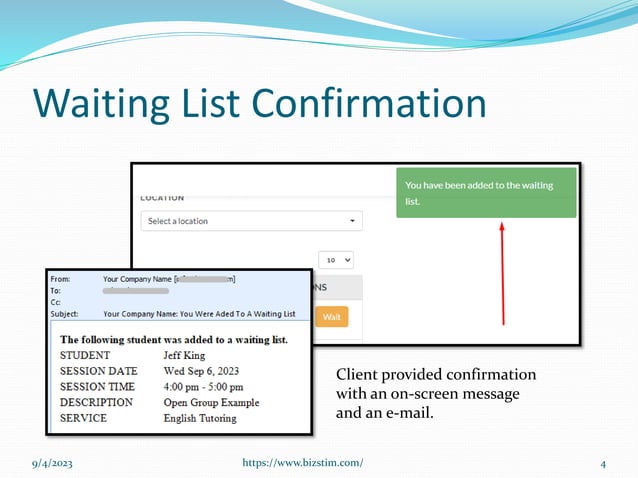 Bizstim Waiting List Features | PPT