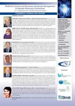 BizStrat Business Continuity Management & Disaster Reovery Conference ...