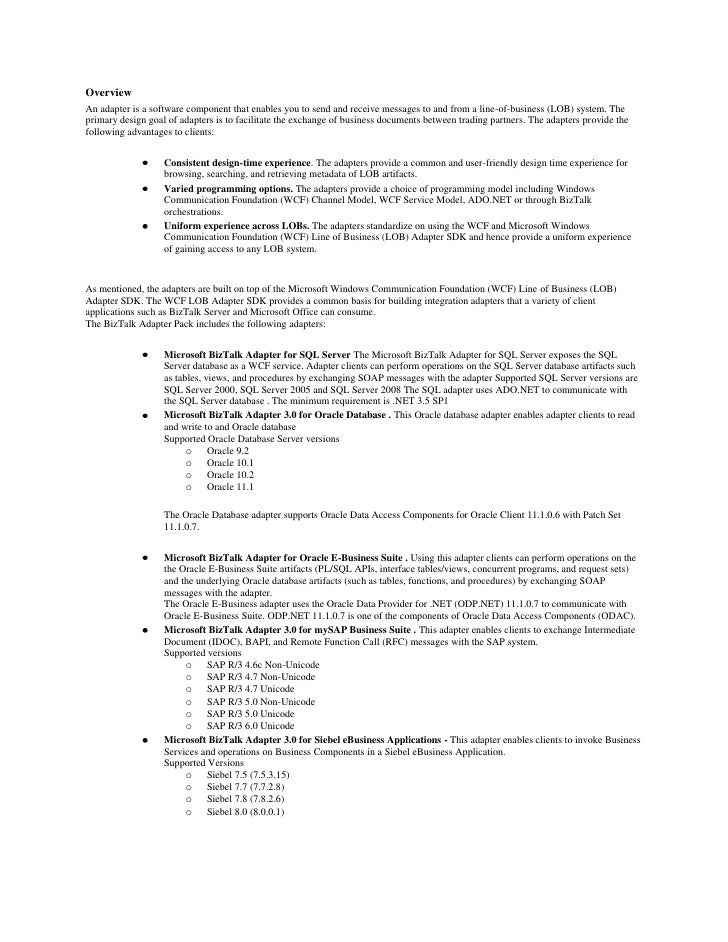 Biztalk And Oracle Integration