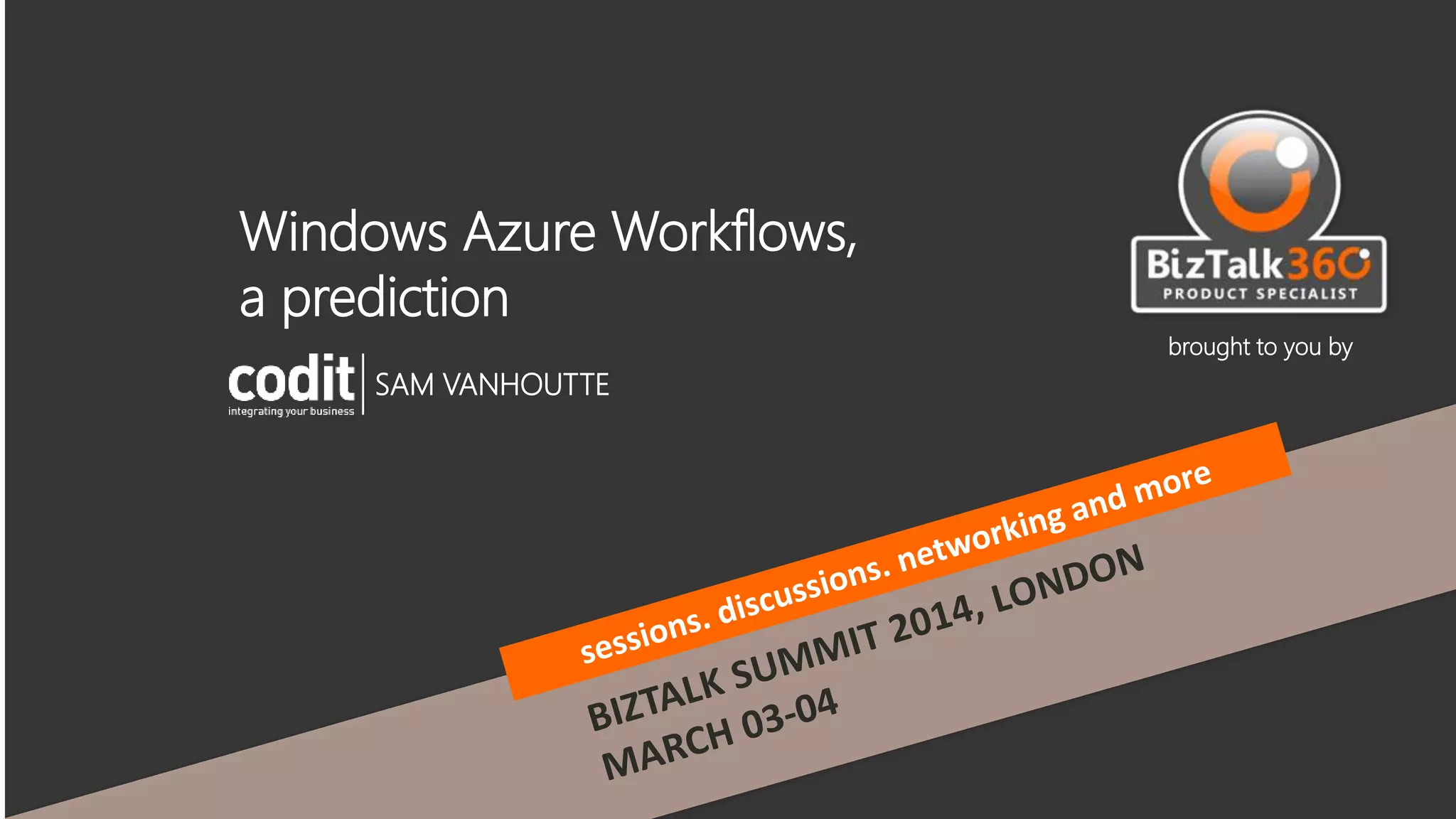 Windows Azure Workflows Manager - Running Durable Workflows in the Cloud and on Prem | PPT