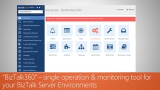 BizTalk Server Administration,Operations and Monitoring using BizTalk360 | PPT