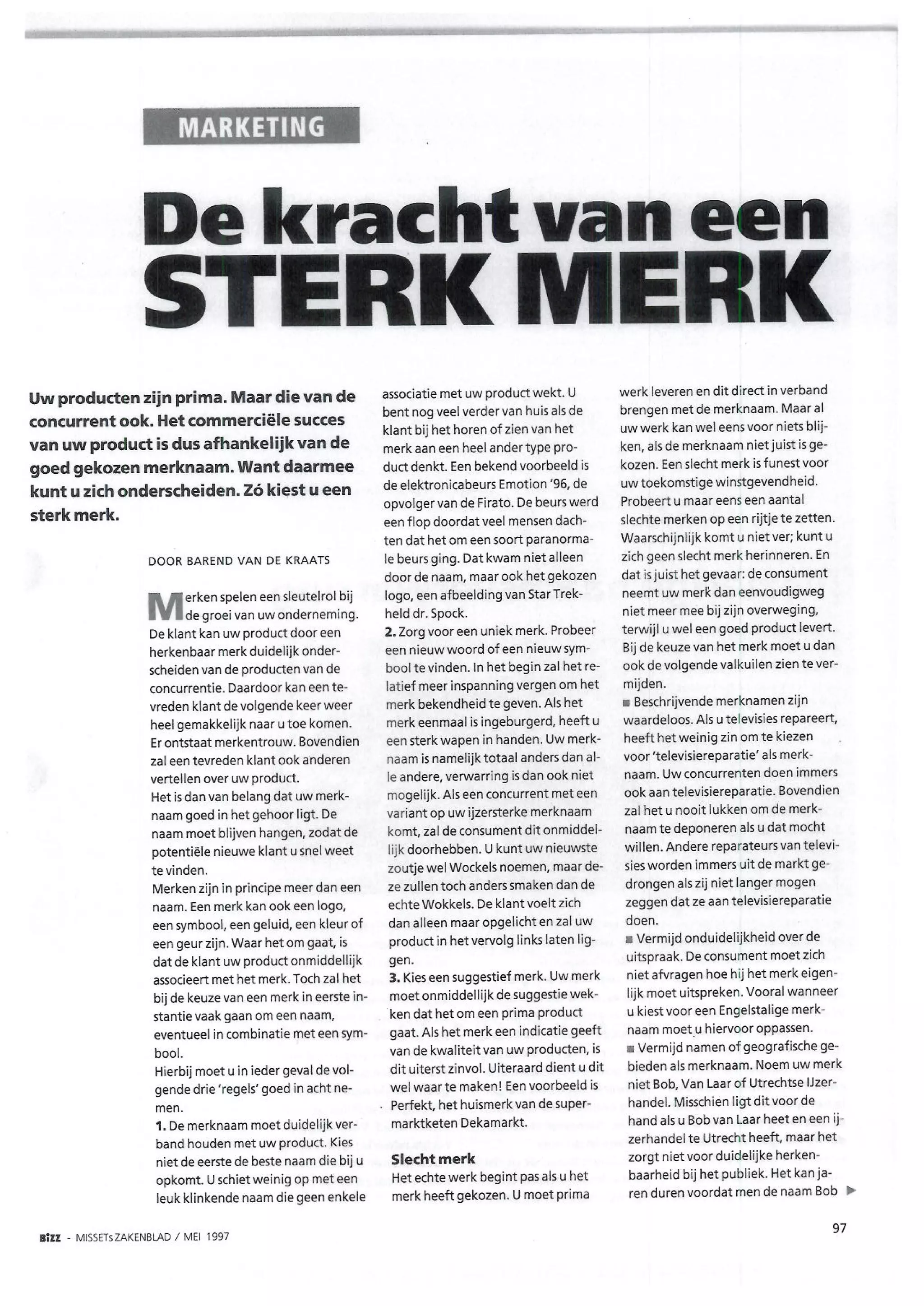 De kracht van een sterk merk | PDF