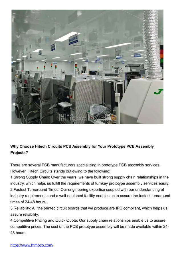 Pcb Assembly Prototypes Manufacturer Hitech Circuits Pdf