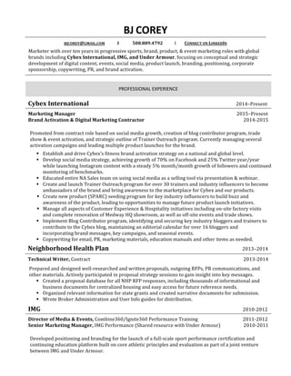 BJ Corey Resume | PDF