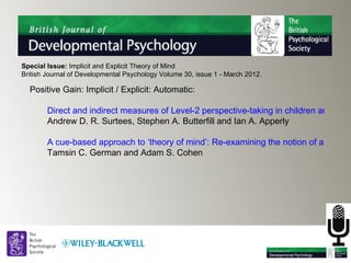BJDP Implicit and Explicit Theory of Mind | PPT