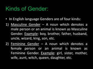 Bjmc i ecls_u-1.4_nouns gender | PPT