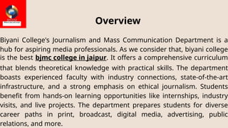 Biyani : A Leading Institution for Journalism Education | PPT