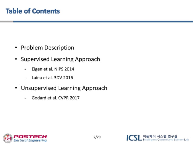 Survey on Monocular Depth Estimation | PPT