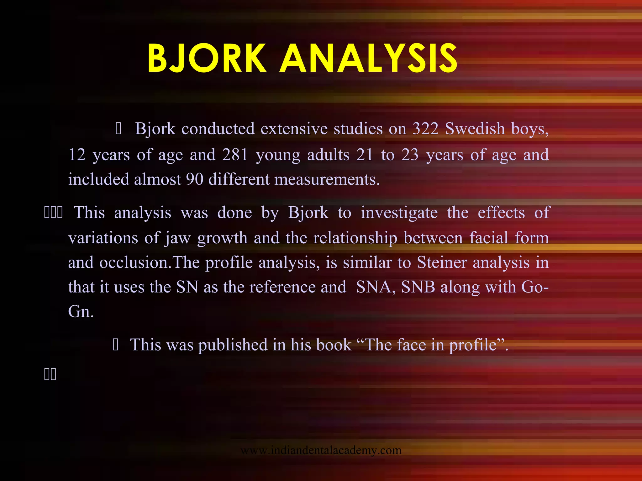 Bjork& jarabak cephalometric analysis | PPT