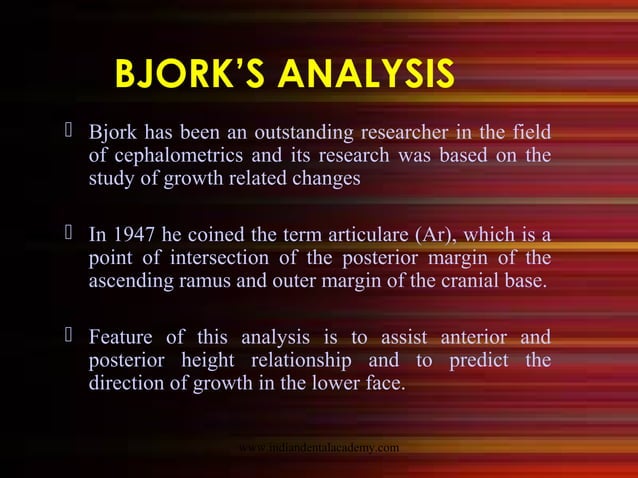 Bjork& jarabak cephalometric analysis | PPT