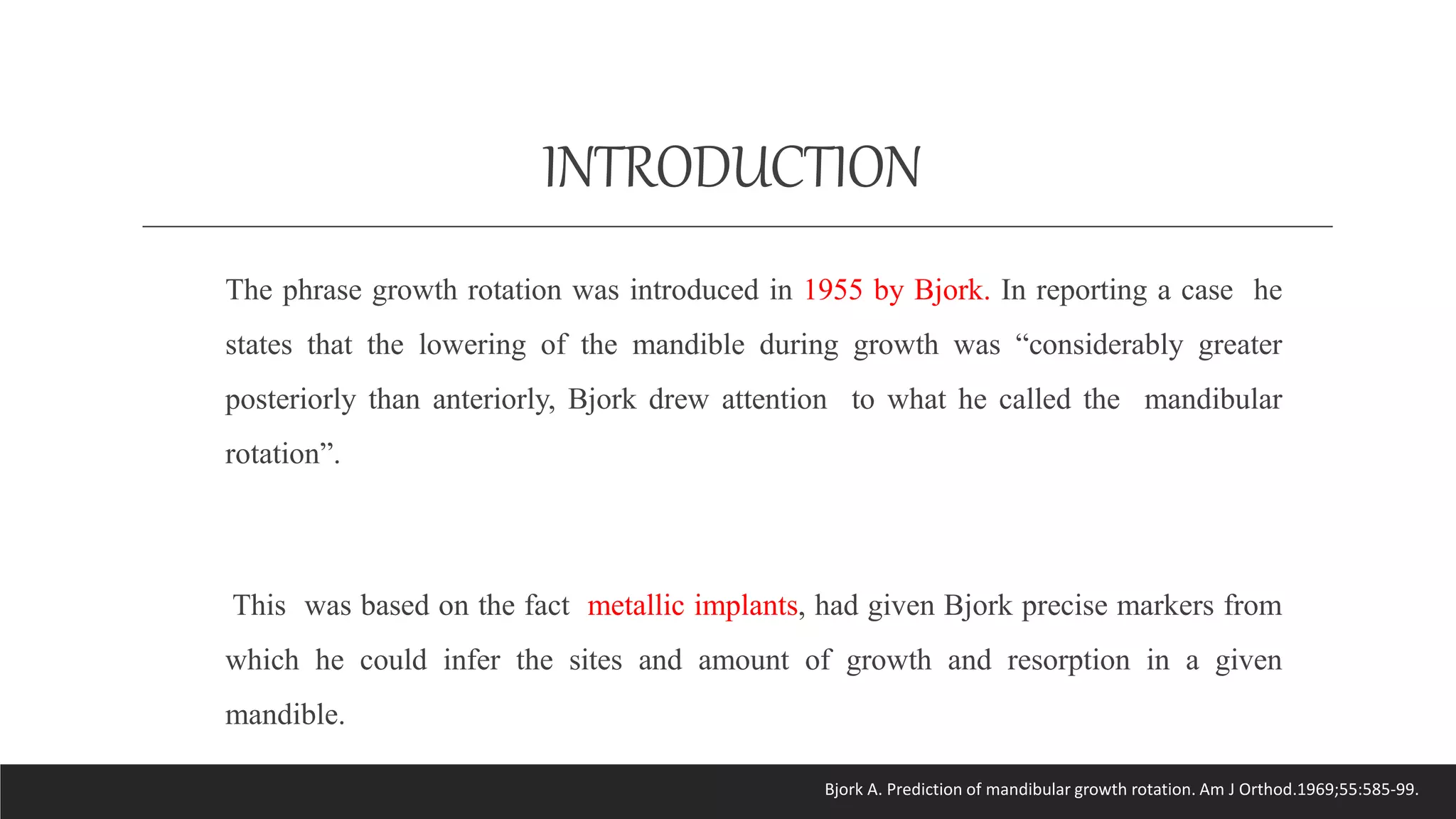 Bjork’s Concept of Jaw Rotation | PPTX