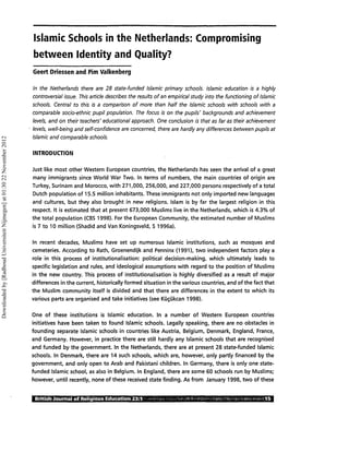 Geert Driessen & Pim Valkenberg (2000) BJRE Islamic schools in the ...