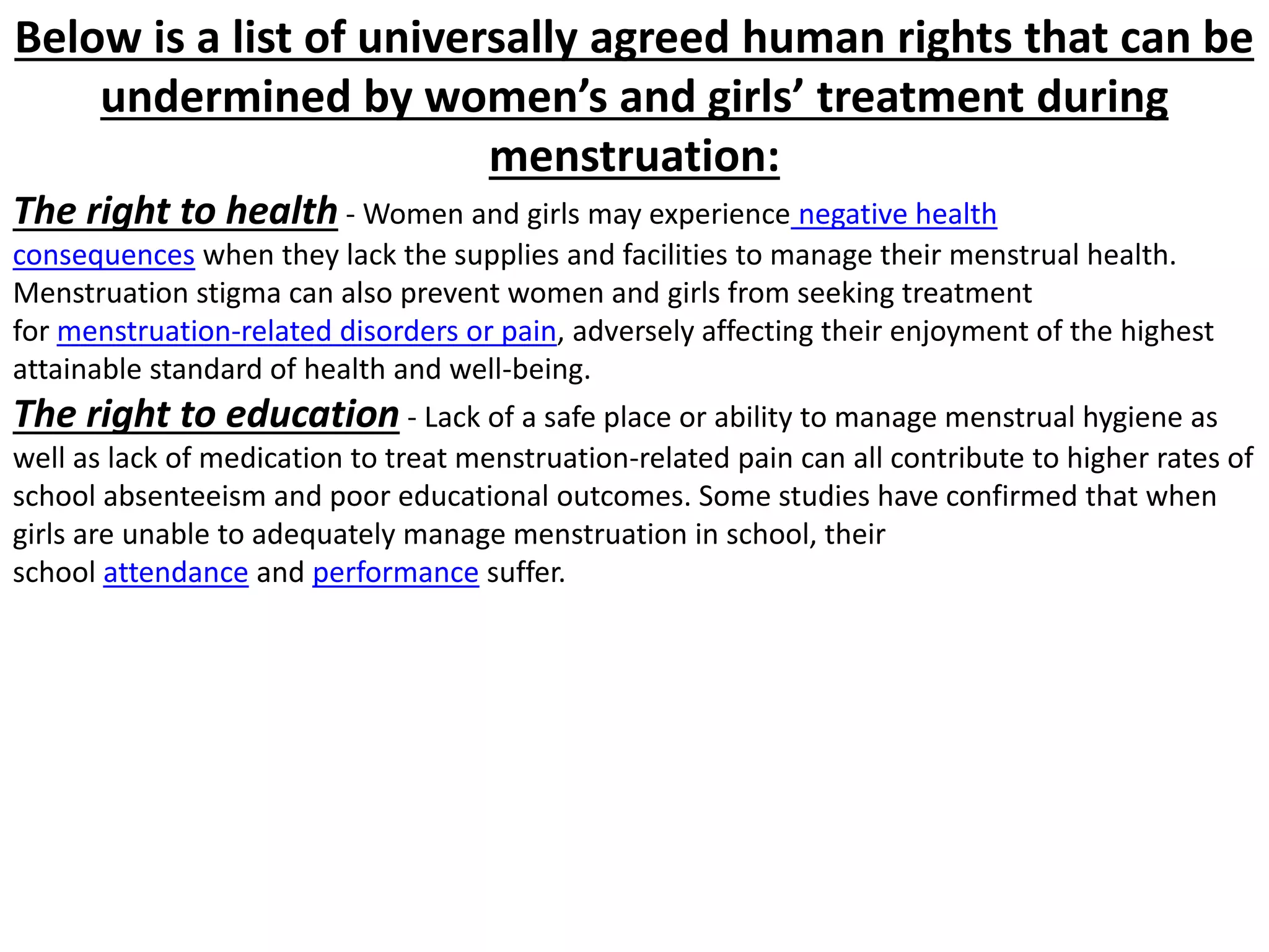Menstruation and human rights (UNFPA based ppt) | PPT