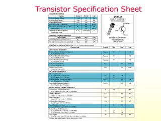 Bipolar Junction Transistor (BJT) working and characterstics | PPTX