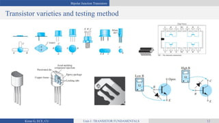 Transistor fundamentals: Bipolar junction Transistor (BJT) | PPT