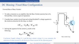 Transistor fundamentals: Bipolar junction Transistor (BJT) | PPTX