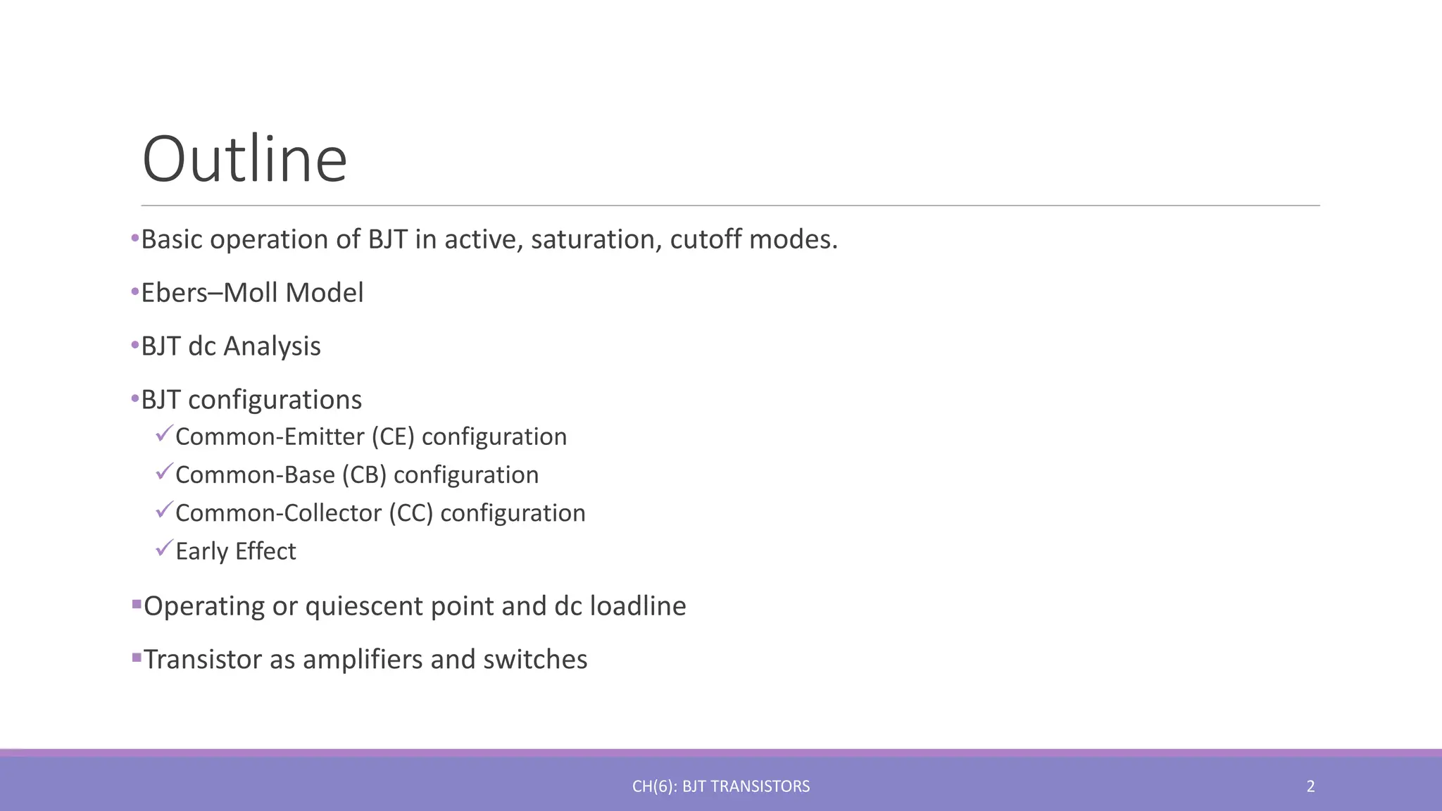 BJT •Basic operation of BJT in active, saturation, cutoff modes | PDF