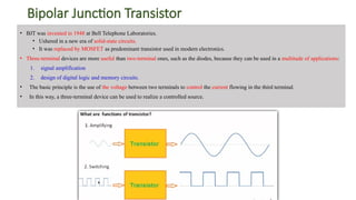 bipolar junction transistor: operation and functions | PPTX