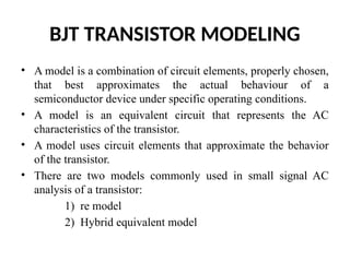 BJT AC Analysis.pptx for electrical engg | PPT