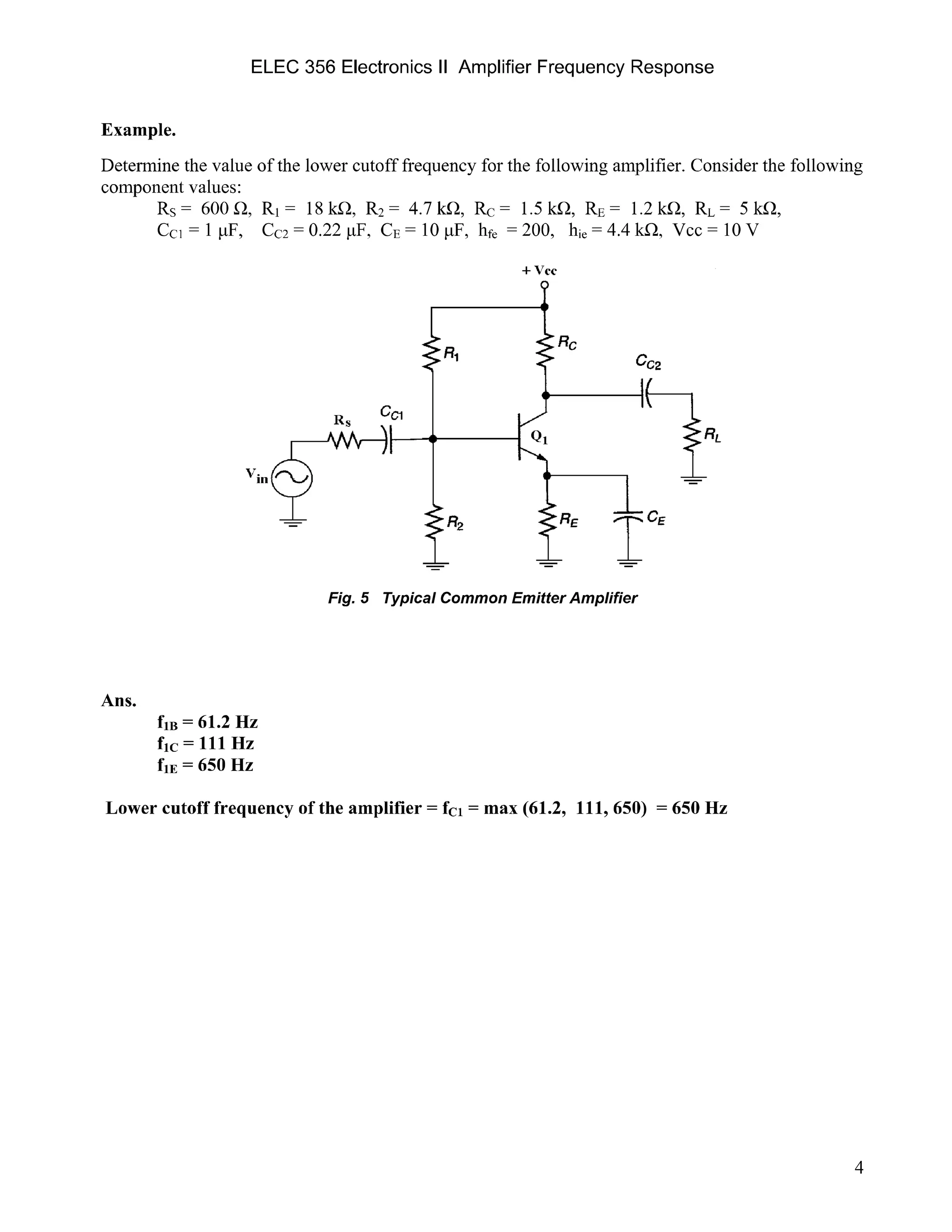 Bjt amplifier frequency response | PDF