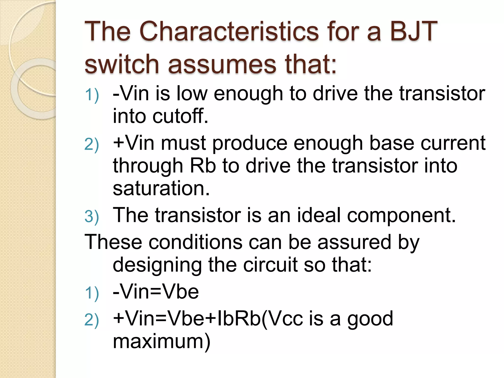 Bjt and cmos as a switch | PPTX