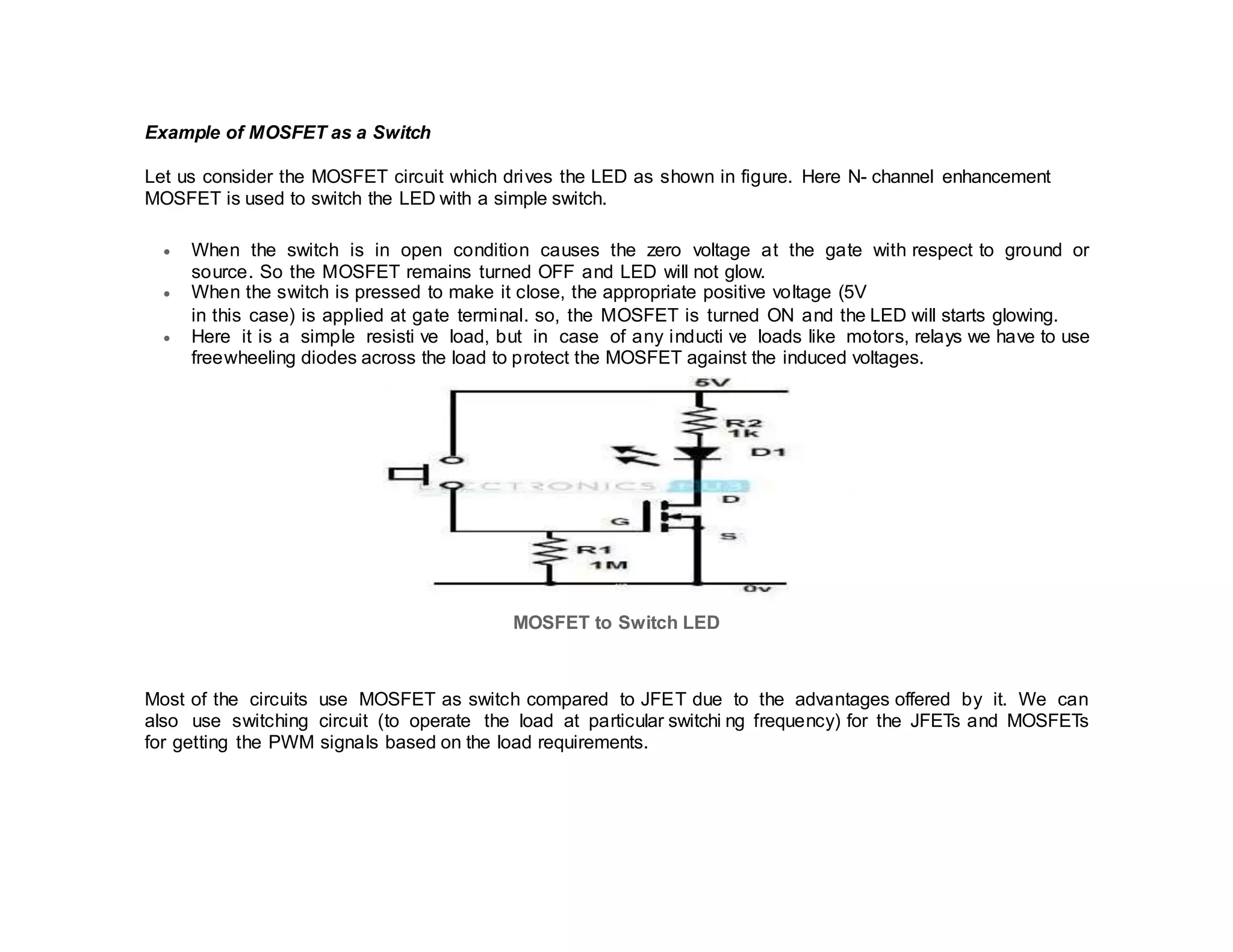 BJT, FET, MOSFET as Switch | PPTX