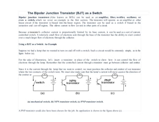 BJT, FET, MOSFET as Switch | PPTX