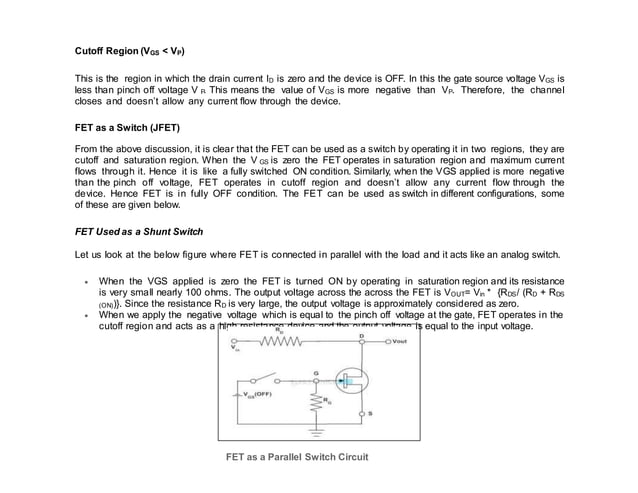 BJT, FET, MOSFET as Switch | PPTX | Consumer Electronics | Technology & Computing