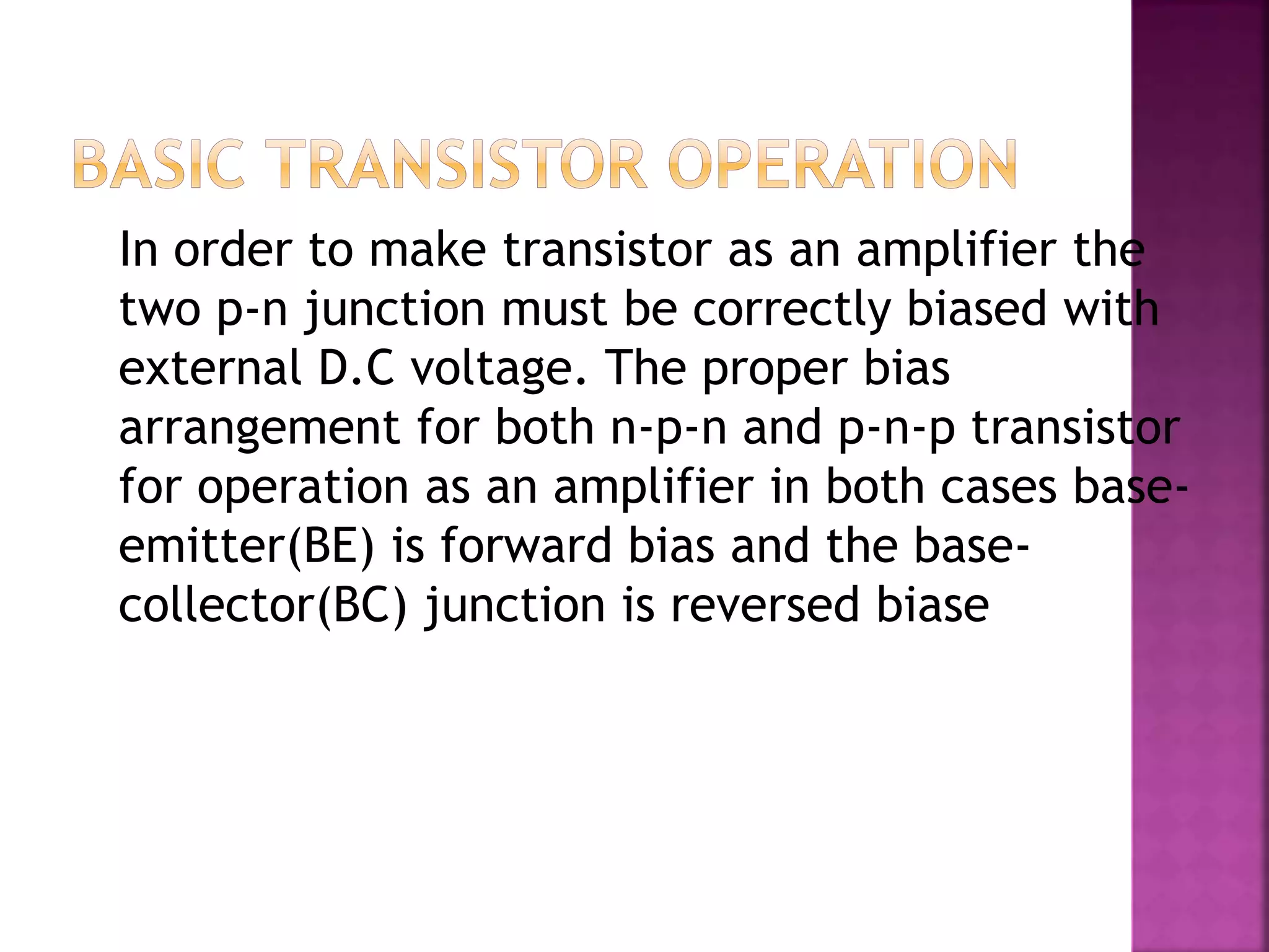 BJT’s (bipolar junction transistor) | PPTX