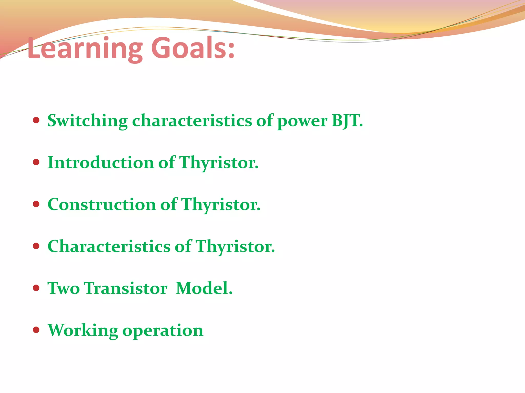 Bjt ; thyristor | PPTX