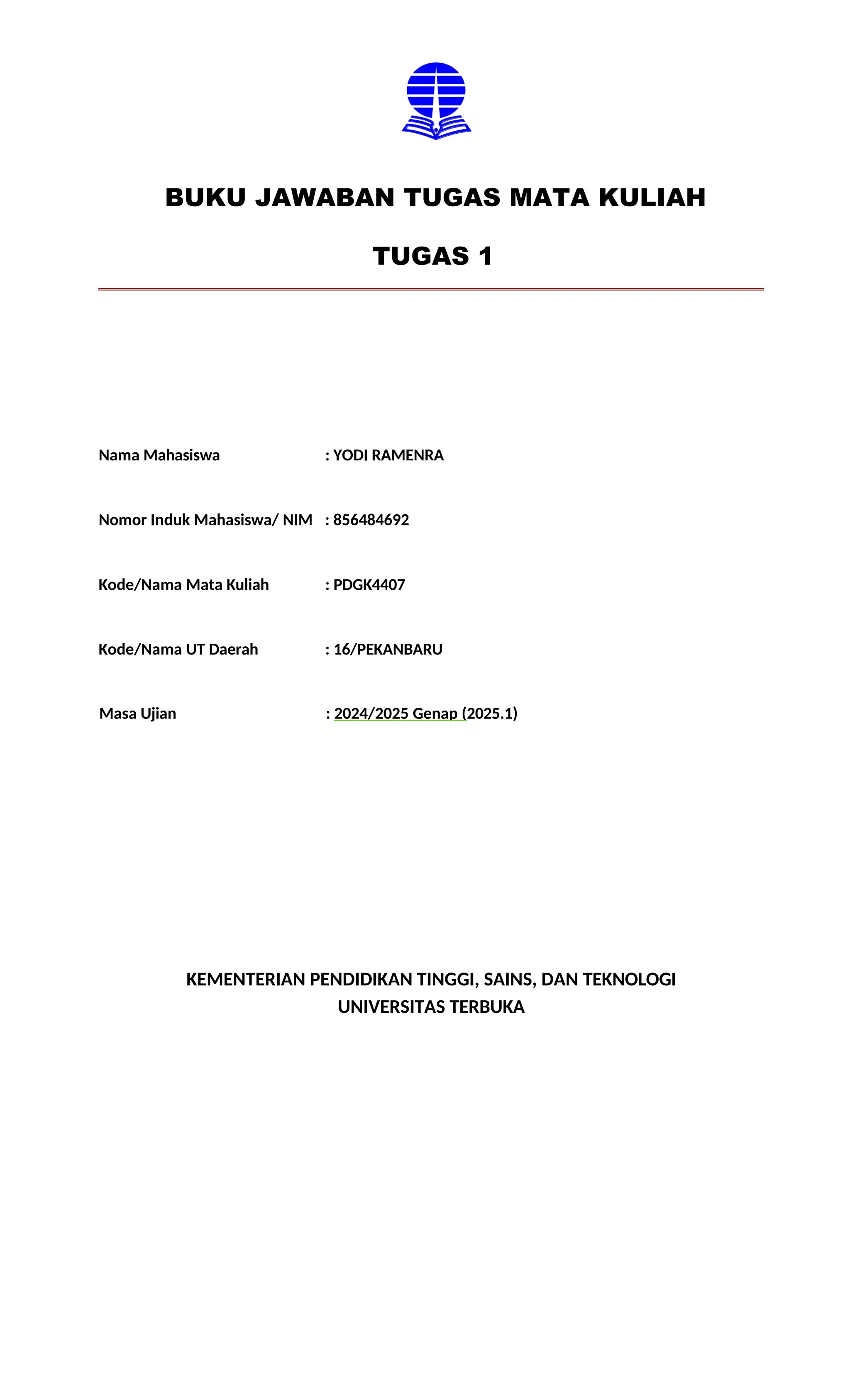 Buku jawaban tugas mata kuliah, tugas 1.docx