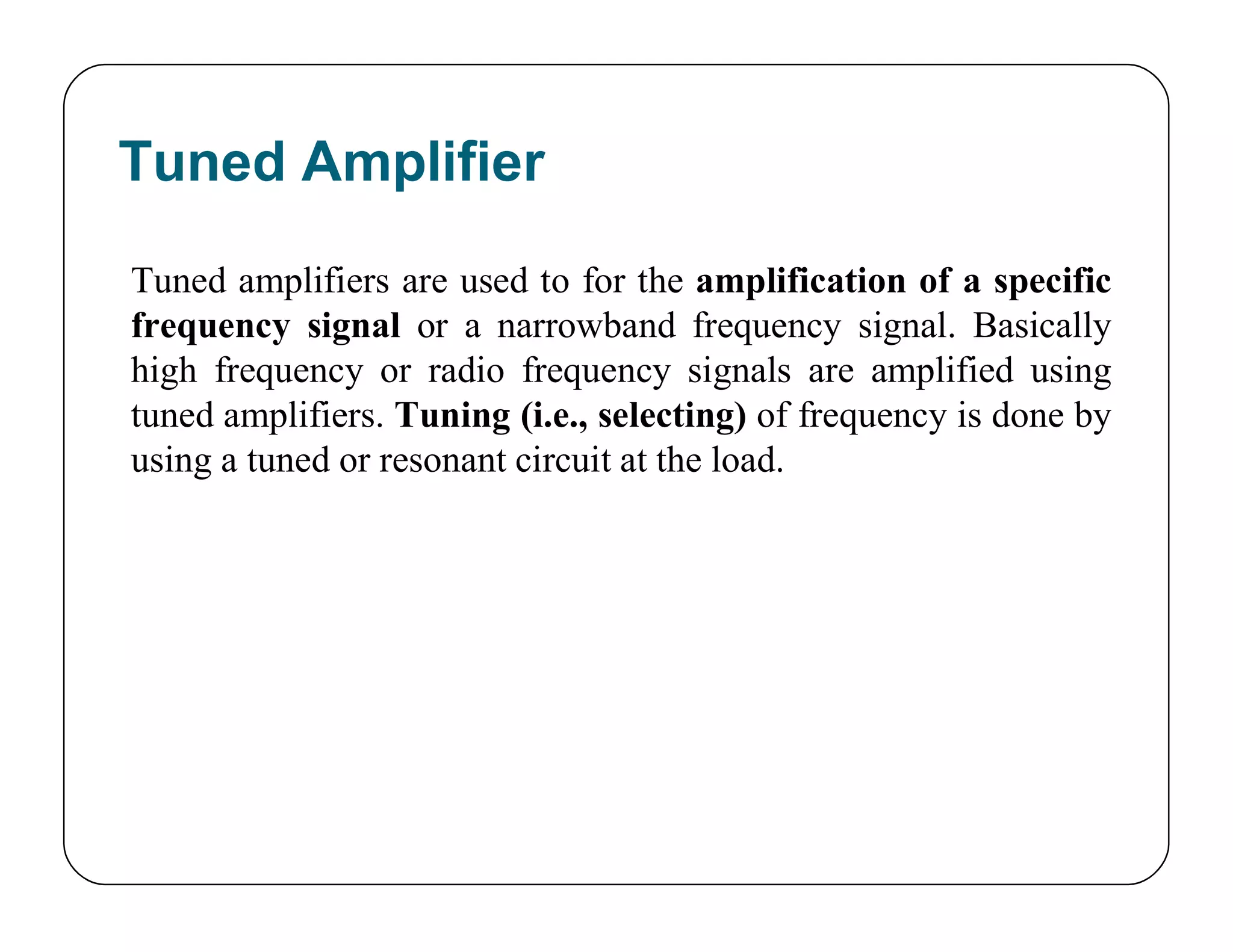 BJT Tuned amplifiers | PDF