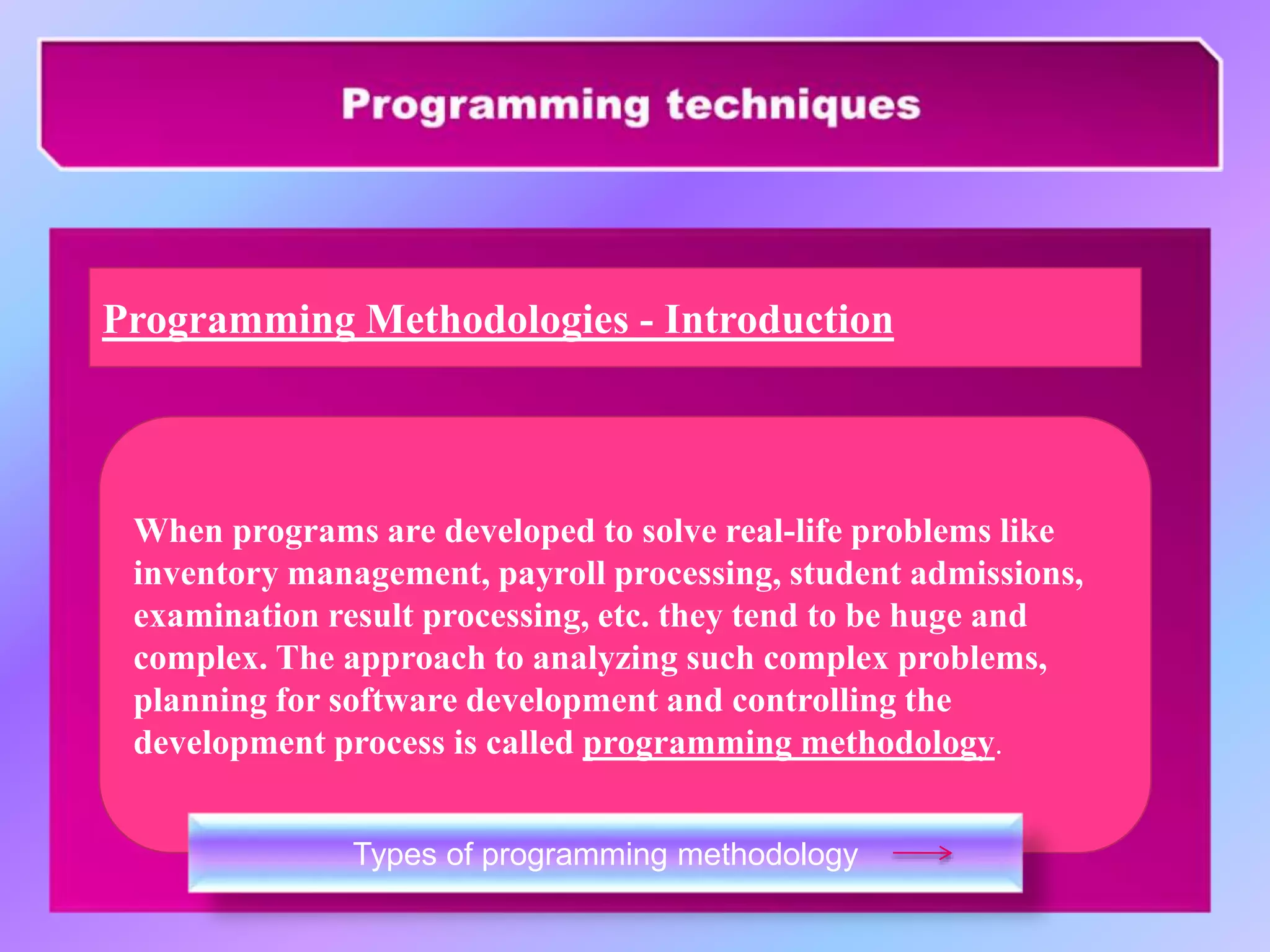 Ppt About Programming In Methodology Pptx Programming Languages Computing