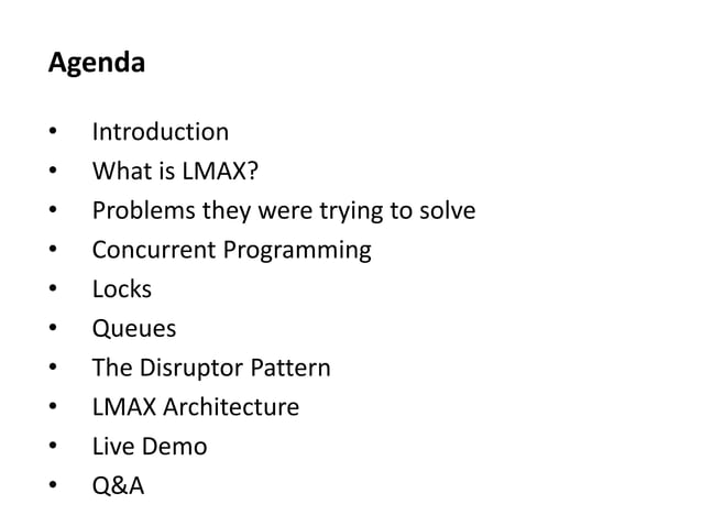 LMAX Disruptor - High Performance Inter-Thread Messaging Library | PPT