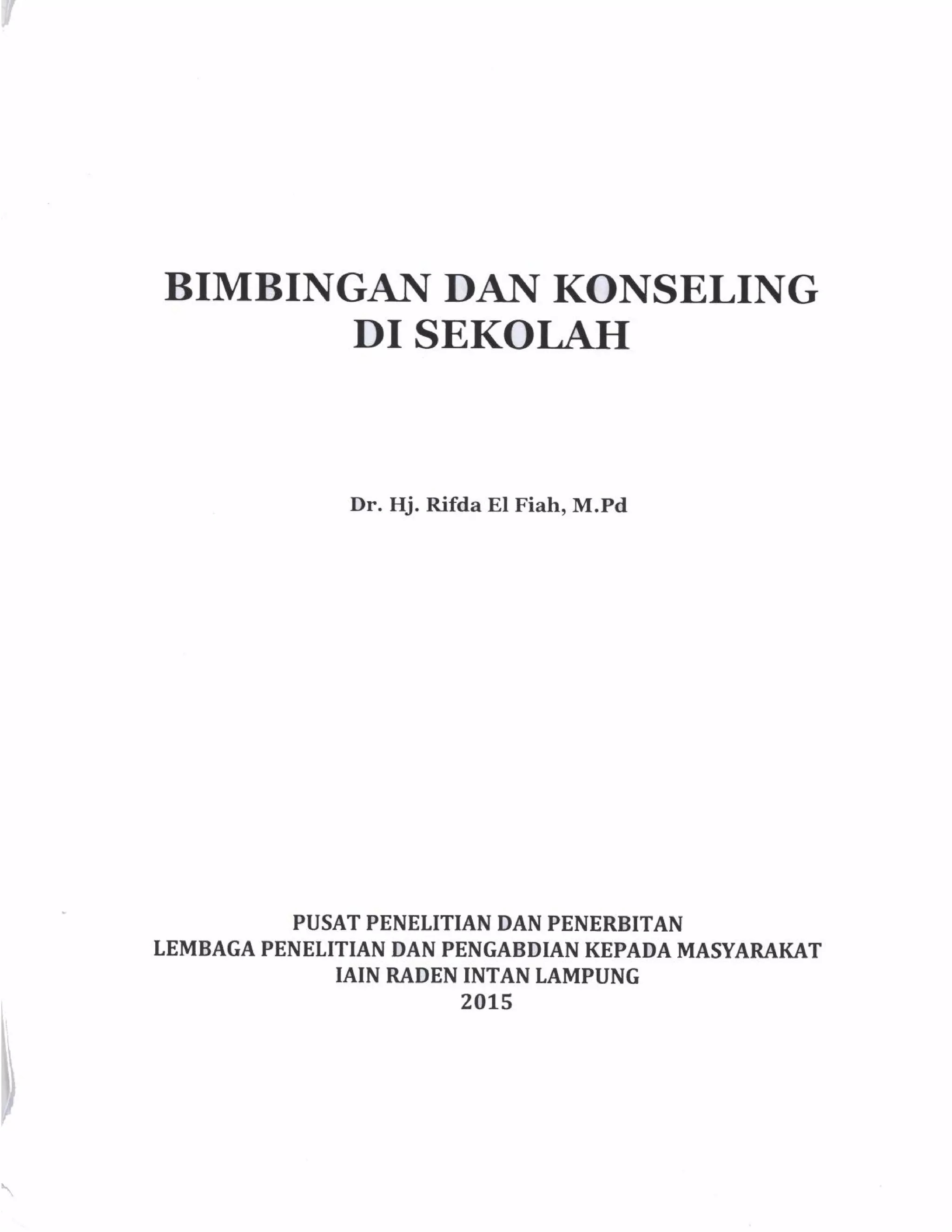 BIMBINGAN DAN KONSELING DI SEKOLAH | PDF