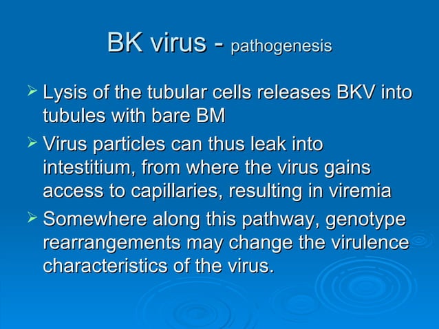 Bk Polyoma Virus | PPT | Infectious Diseases | Diseases and Conditions