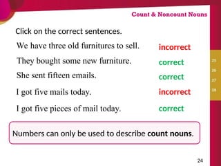 Unit 25 to 28 Count and Noncount Nouns.ppt