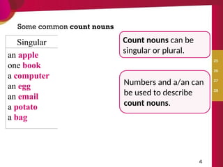Unit 25 to 28 Count and Noncount Nouns.ppt