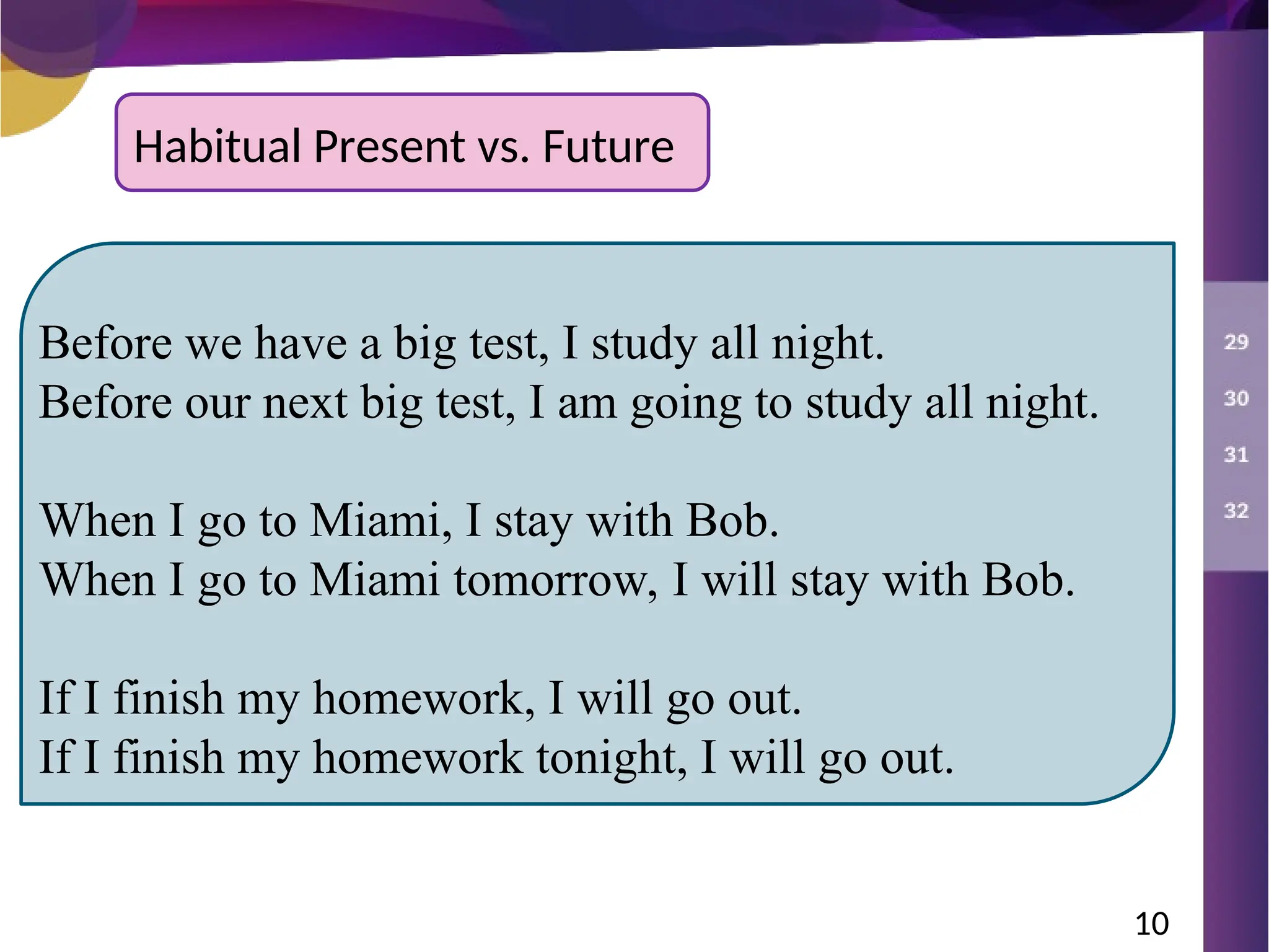 BK 3 Unit 29 to 32 Habitual Present vs. Future Time.ppt